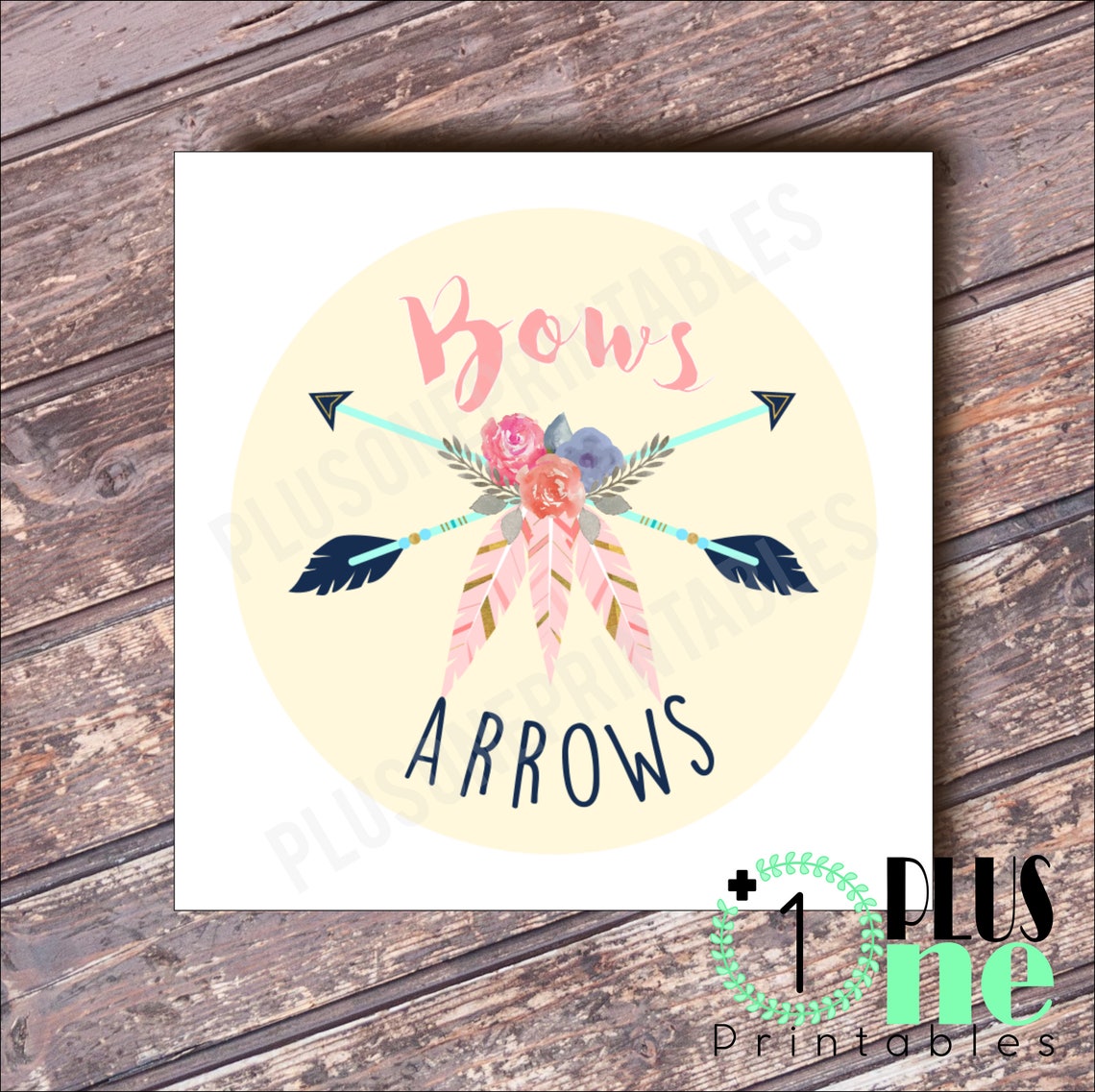Instant Download Bows or Arrows Printable Bows or Arrows Cake Topper ...