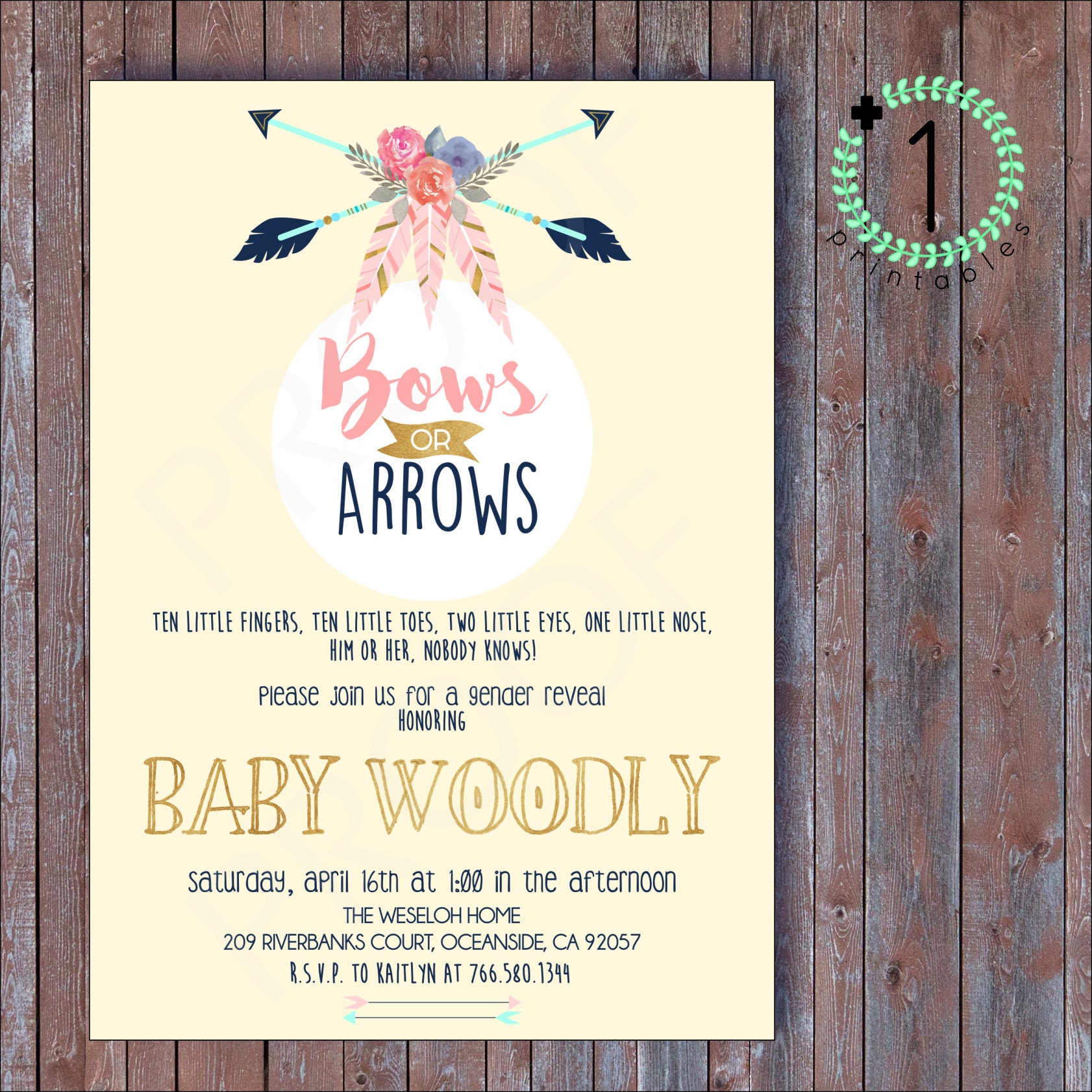 Diy Digital Download Printable Gender Reveal Party Etsy