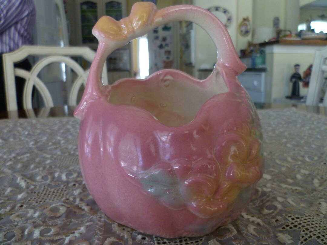 Hull Pottery Basket - Was 40.00. Now on Sale for 20.00 - Etsy