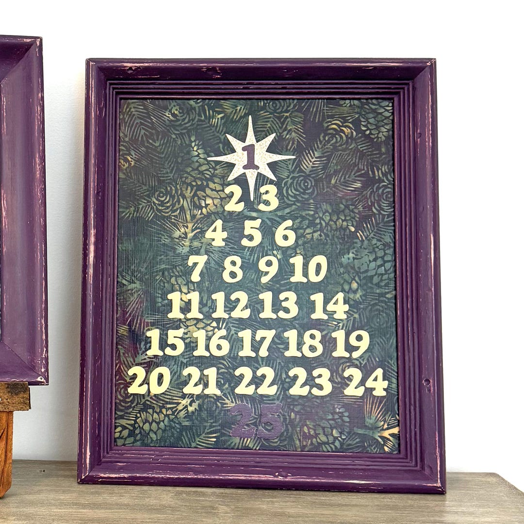 Christmas Tree Advent Calendar With Macrame Wreath Magnet Countdown to ...