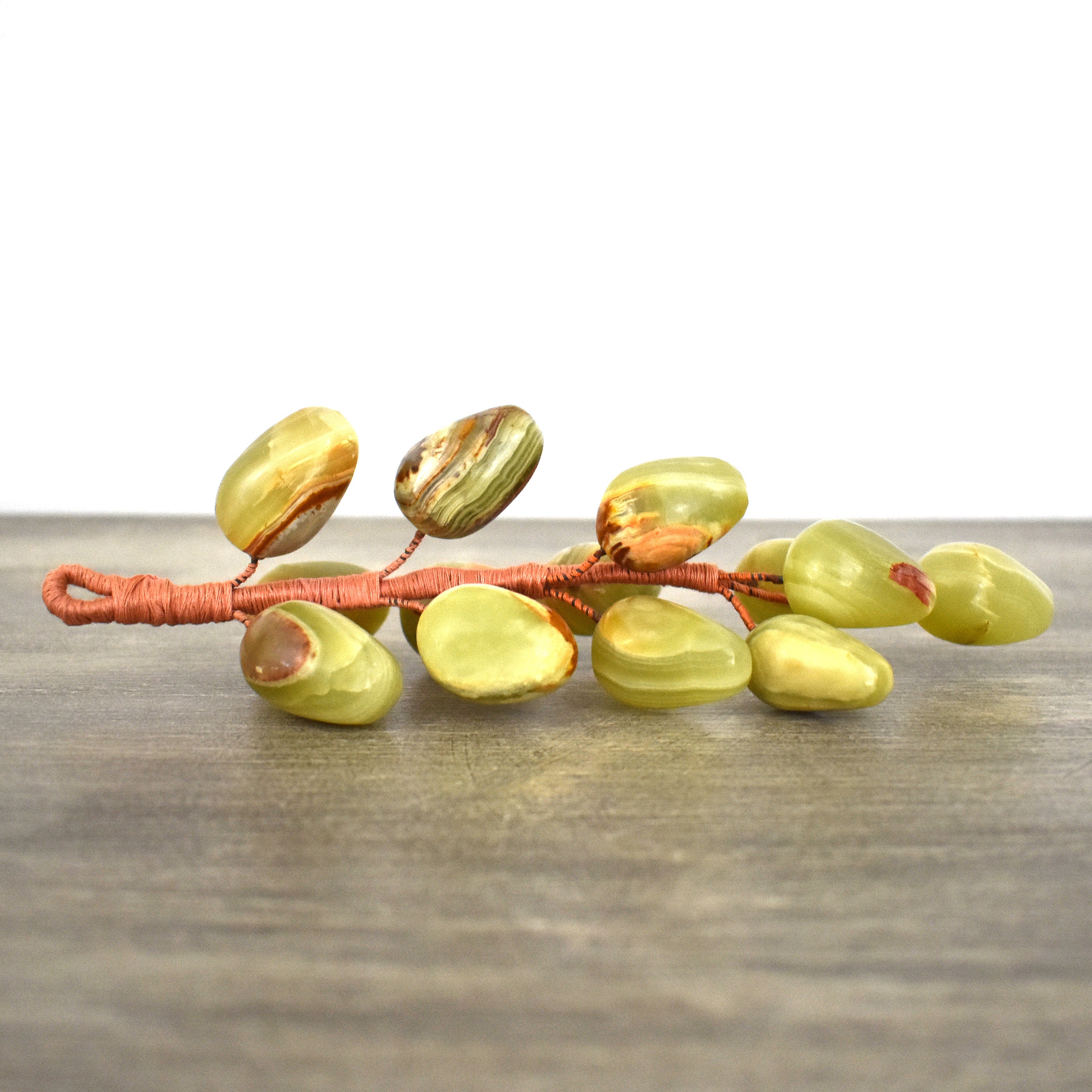 Vintage Onyx Grapes Decorative Green Stone Grapes Bar Decor Gift for ...