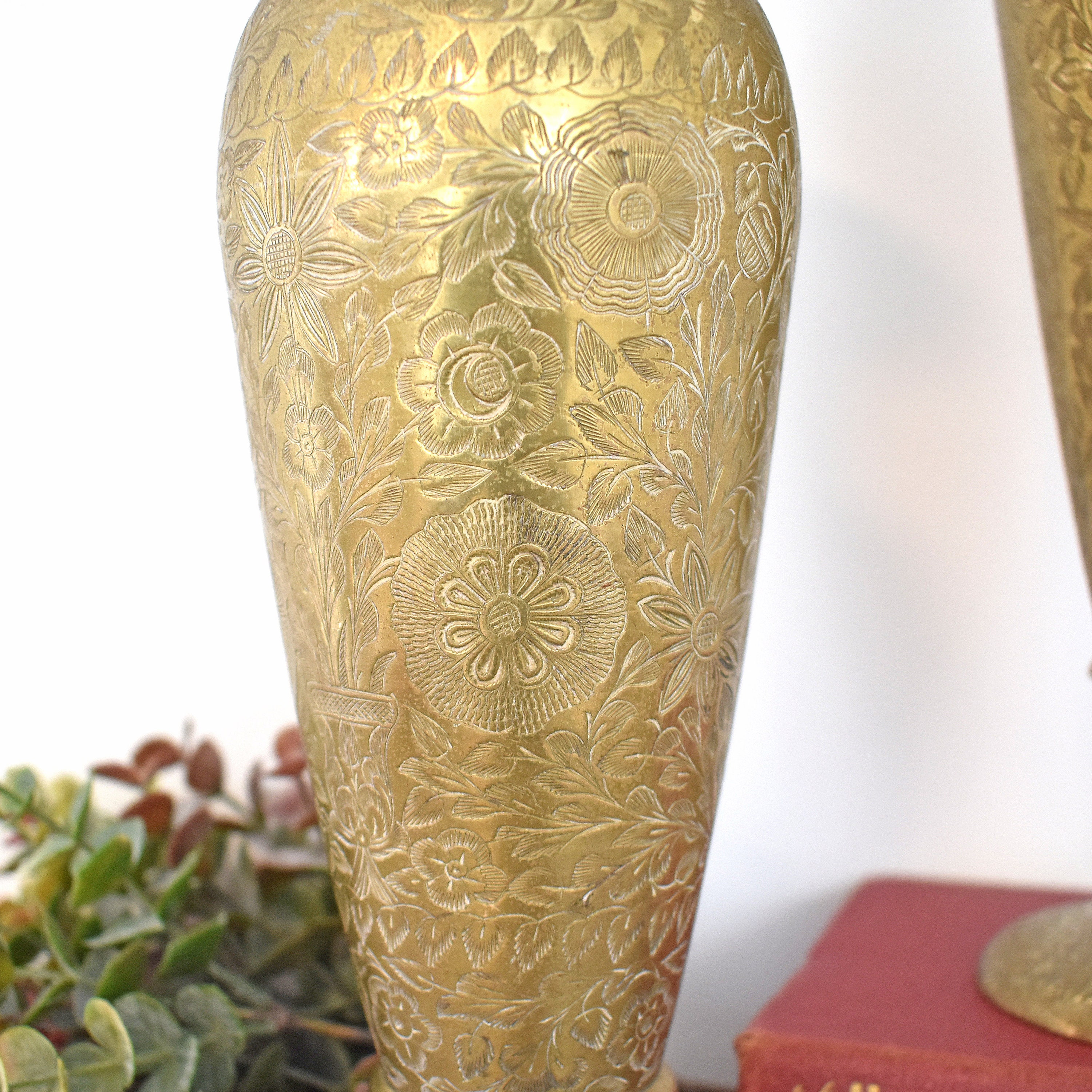 Vintage Brass Vases With Detailed Map of Bahrain Pair of - Etsy