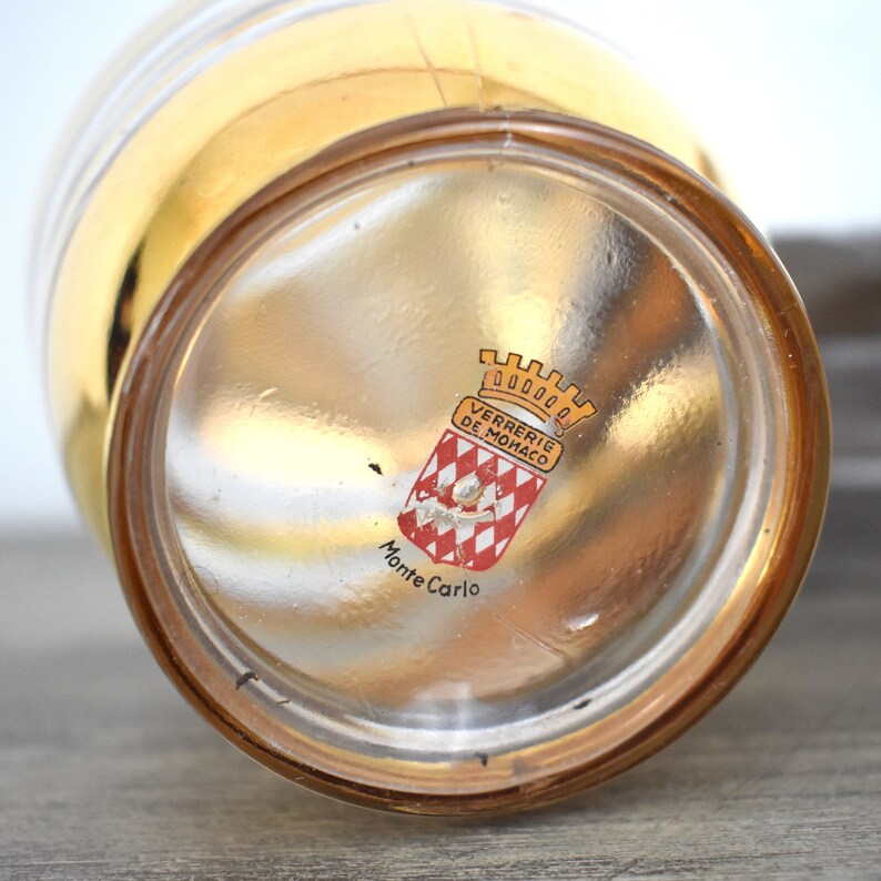 Vintage Decanter Set - Verrerie De Monaco Monte Carlo - Gold and Glass ...