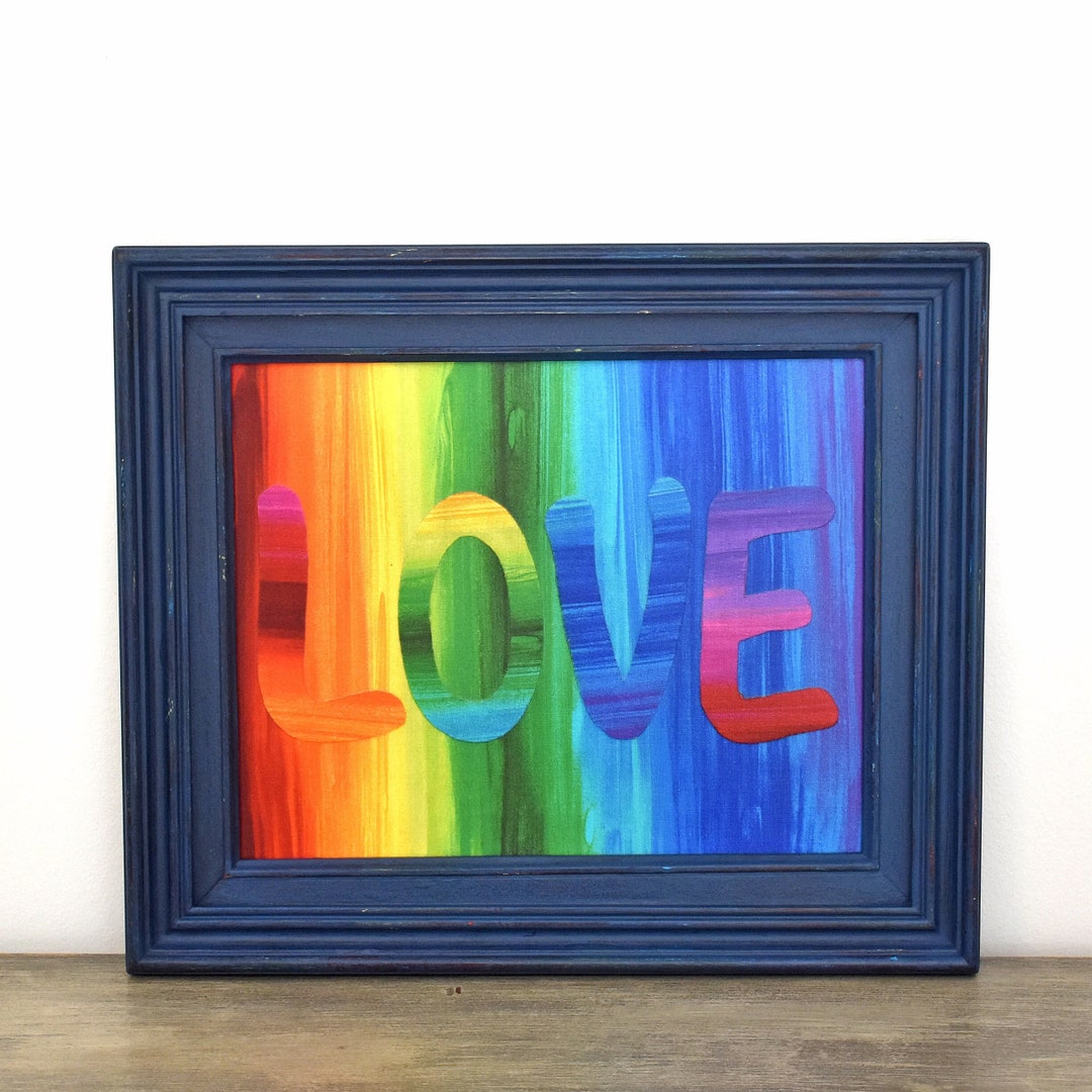 Rainbow Love Sign - Decorative Wall Art With LOVE Over a Rainbow ...