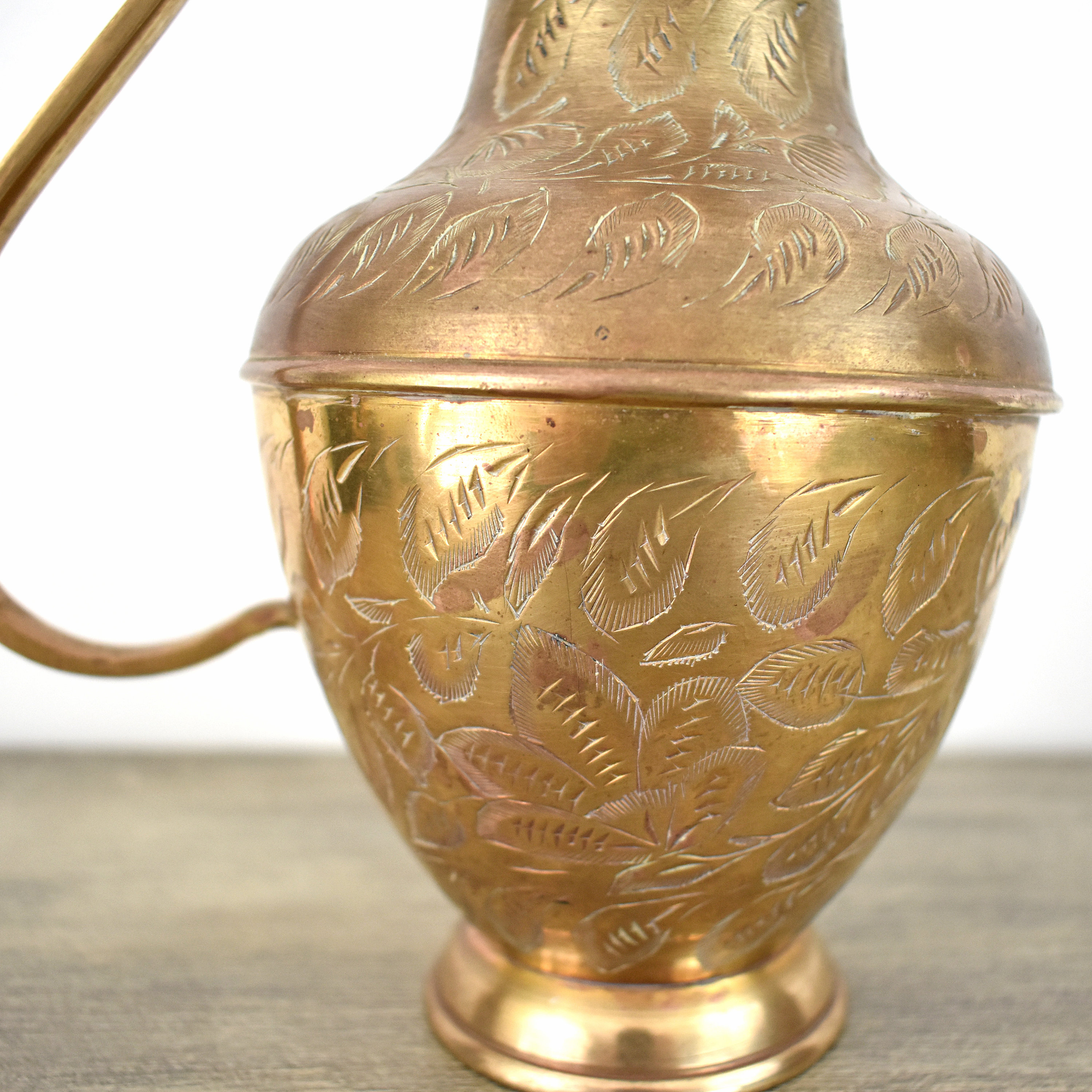 Vintage Brass Pitcher Decorative Etched Brass Pitcher With - Etsy UK