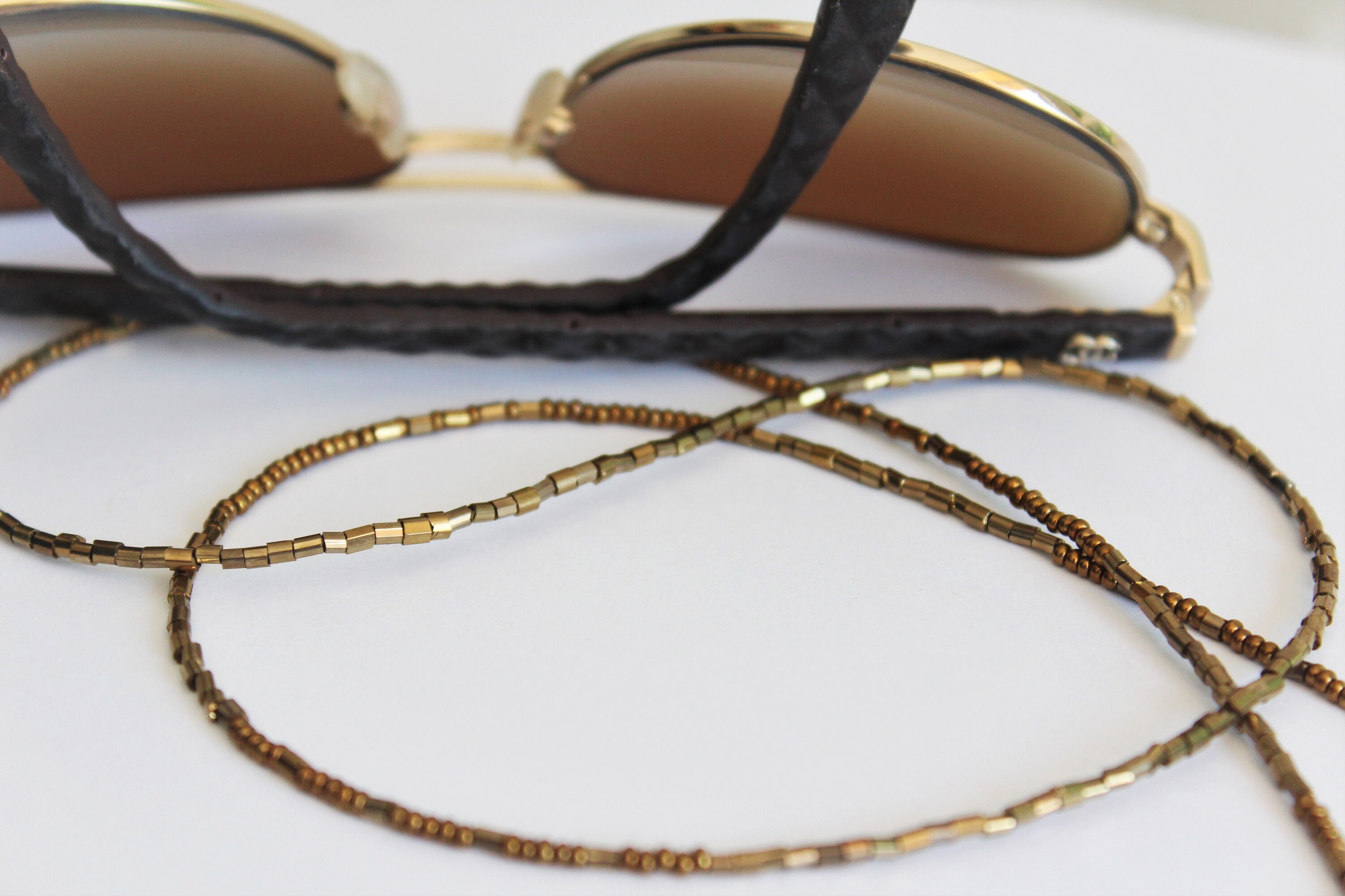Vintage Gold Glasses Chain,retro Bronze Beaded Eyeglass Lanyard ...