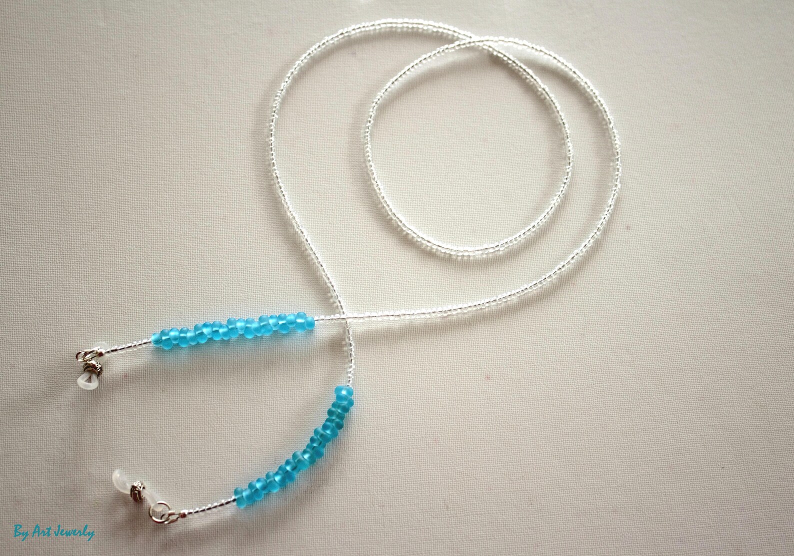 Clear Glasses Chain,beaded Glasses Chain, Blue Eyeglass String, String ...