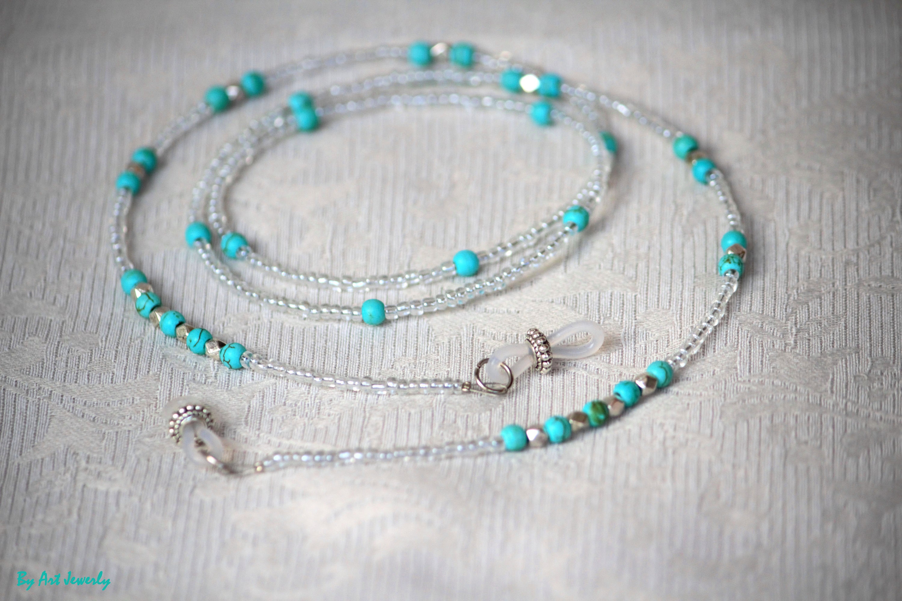 Glasses Holder Turquoise,glasses Chain,glasses String Clear,glasses ...