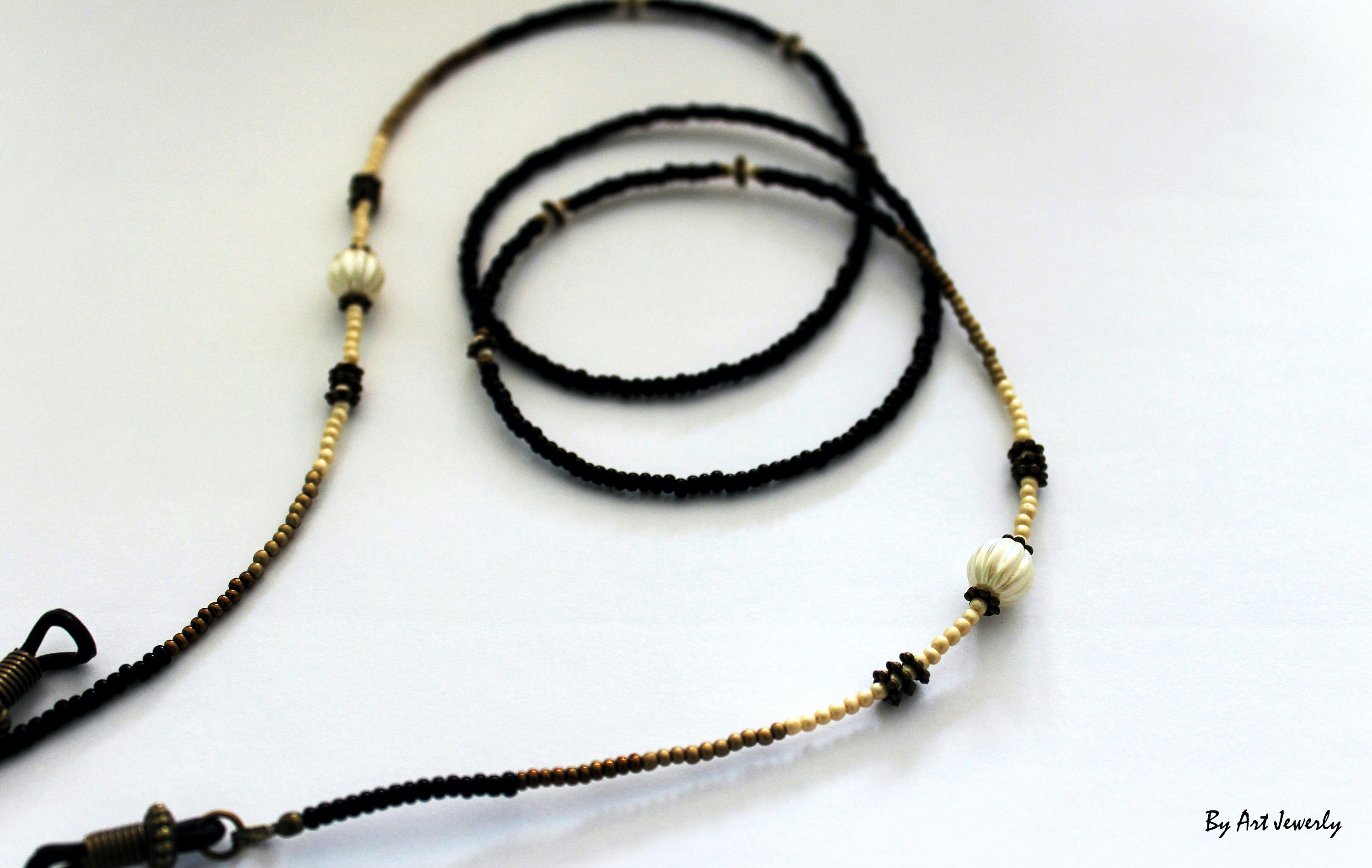 VINTAGE GLASSES Chainblack Gold and Bronze Eyeglass - Etsy