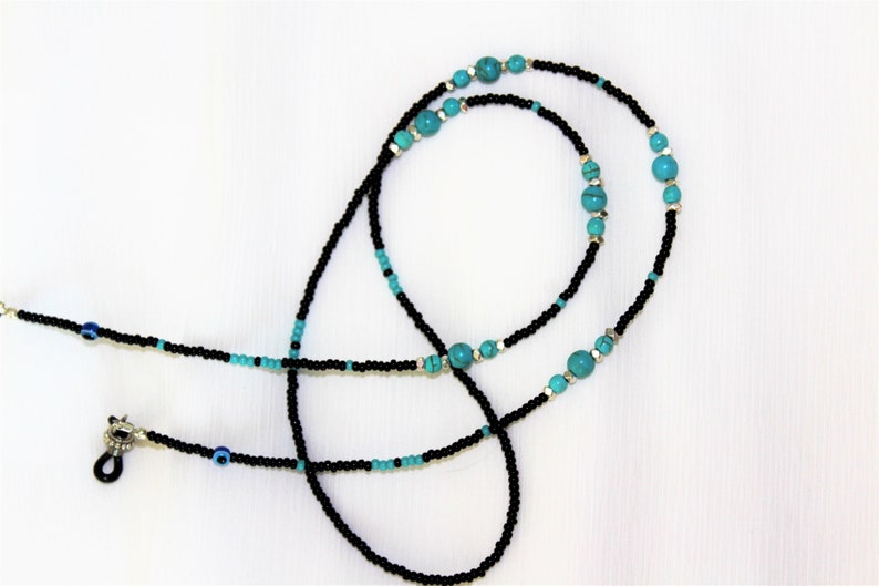 EVIL EYE Glasses Holder String With Turquoise and Silver - Etsy