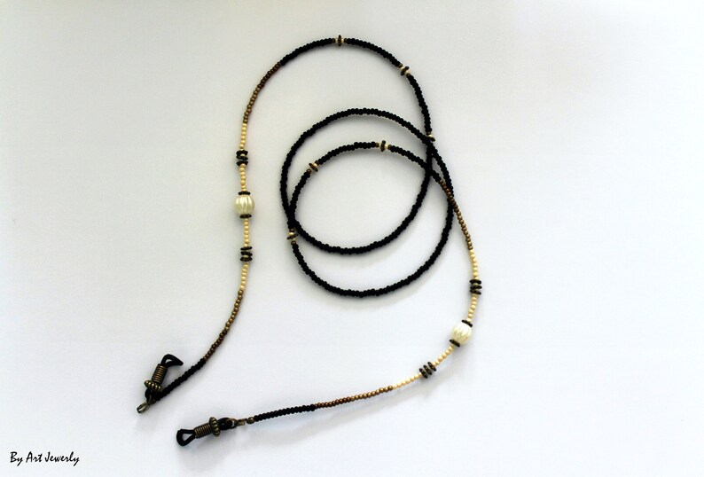 VINTAGE GLASSES Chainblack Gold and Bronze Eyeglass - Etsy