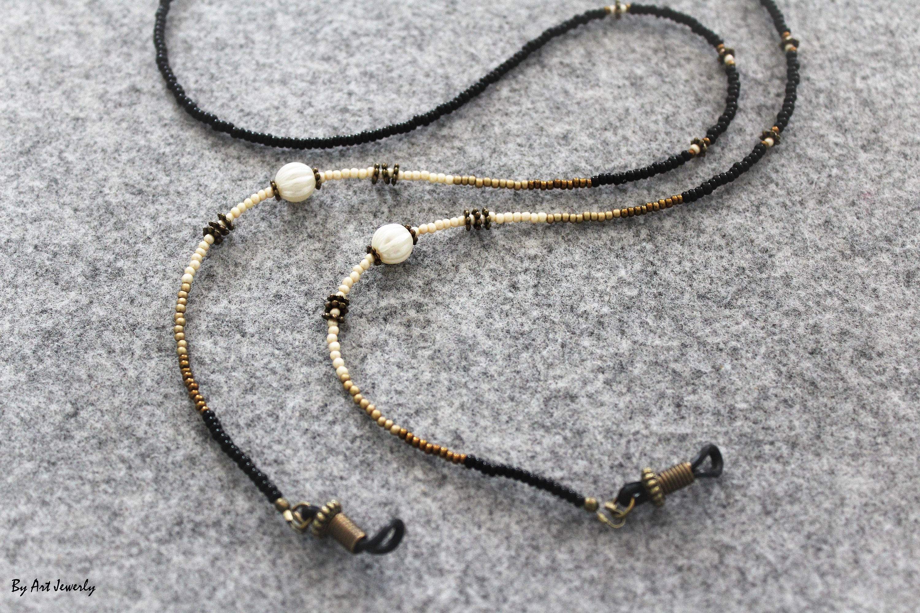 VINTAGE GLASSES Chainblack Gold and Bronze Eyeglass - Etsy