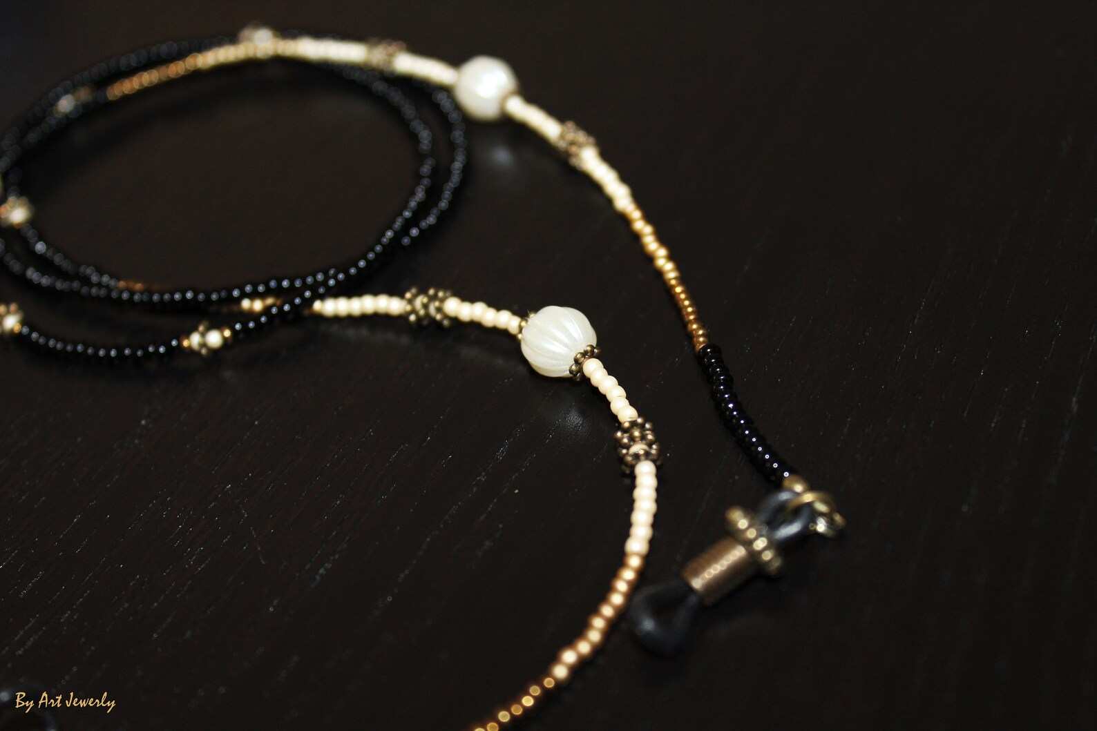 VINTAGE GLASSES Chainblack Gold and Bronze Eyeglass - Etsy