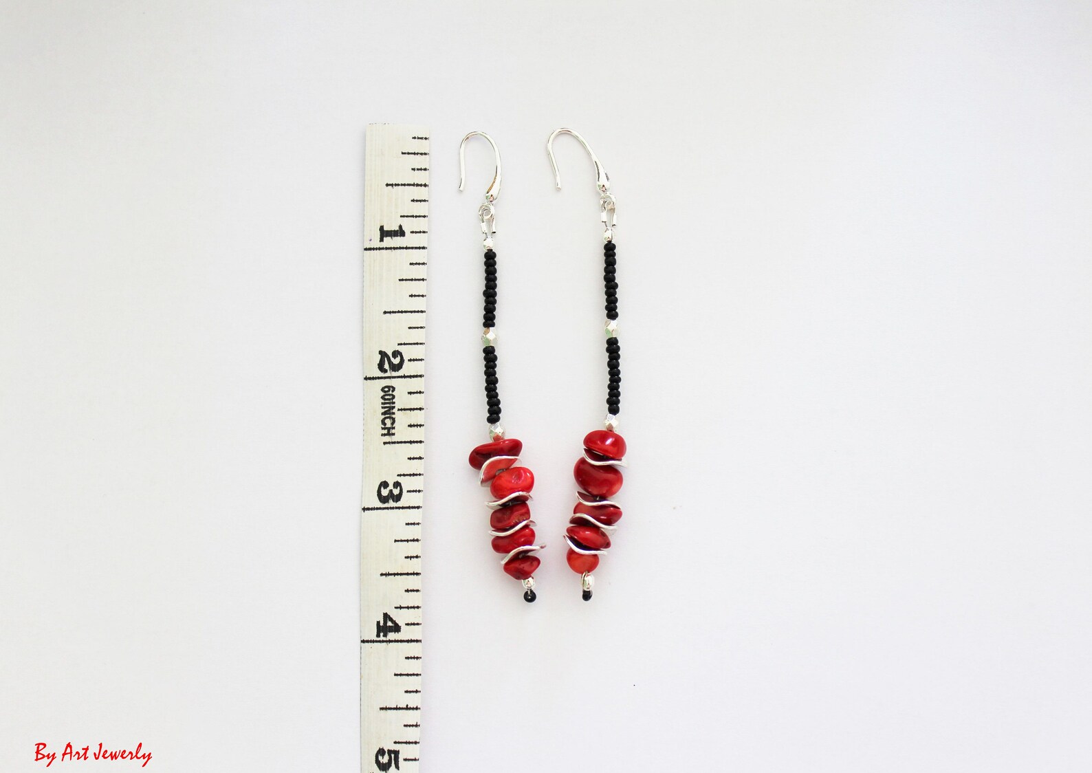 RED LONG Earrings,earrings Set,jewelry Set,african Earrings, Boho Red ...