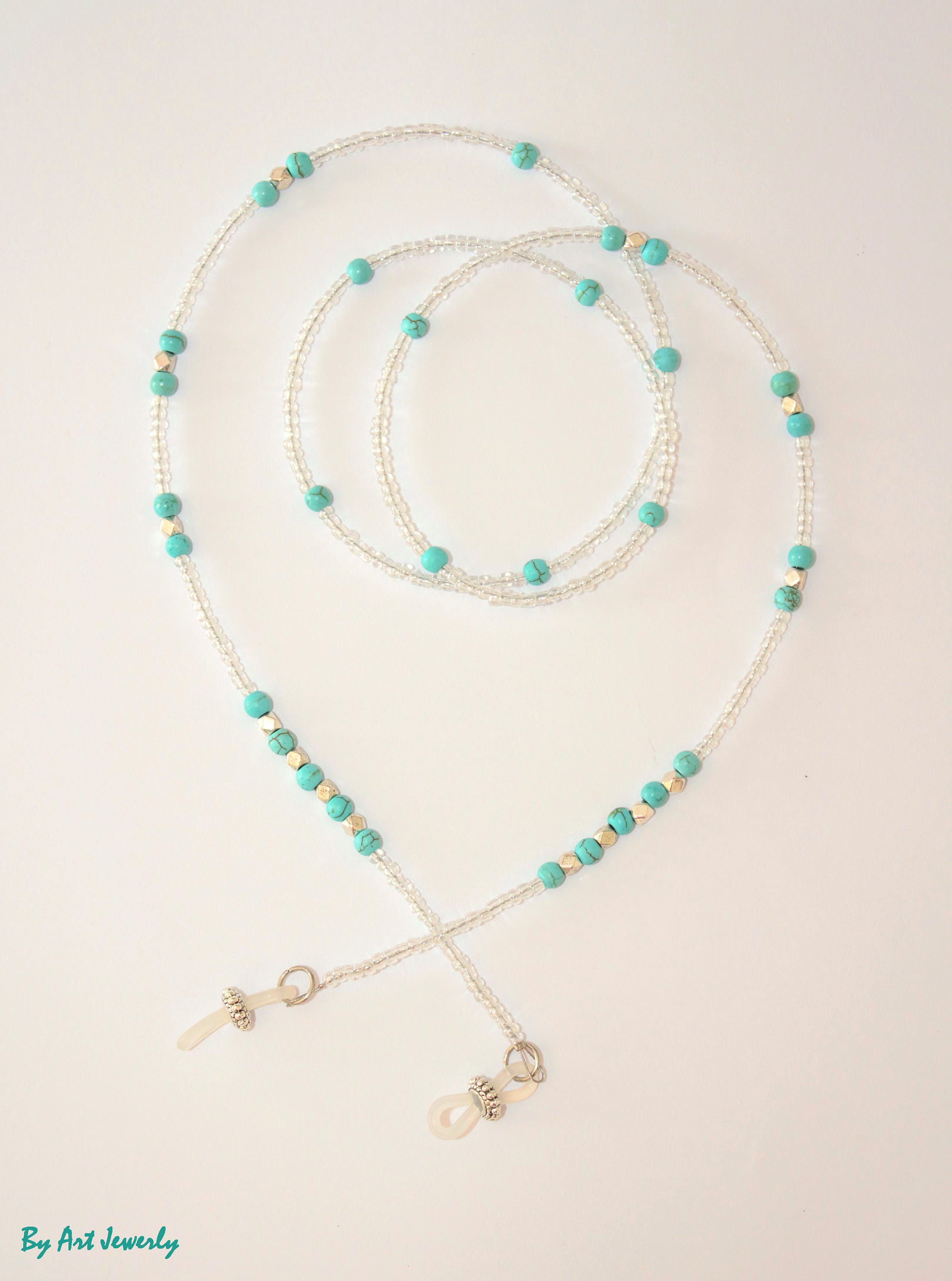 Glasses Holder Turquoise,glasses Chain,glasses String Clear,glasses ...