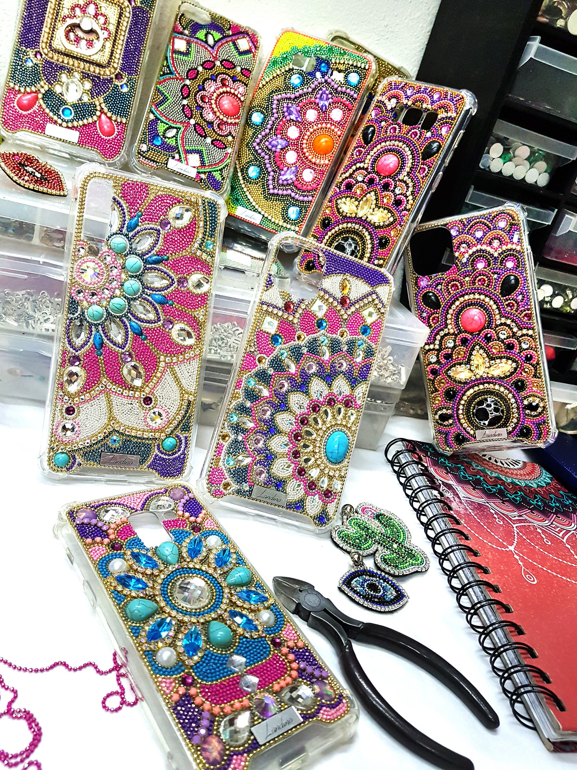 Bling Mandala Phone Case Custom Flower Mandala Phone Cover - Etsy