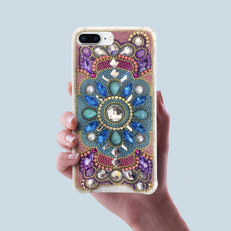 Bling Mandala Phone Case Custom Flower Mandala Phone Cover - Etsy
