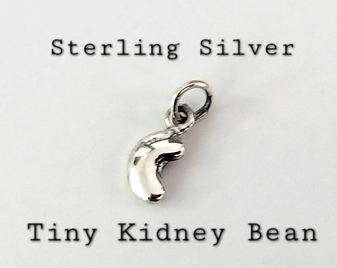 TINY Bean Charm, 925 Sterling Silver, Kidney Bean Charm, Chili Bean ...