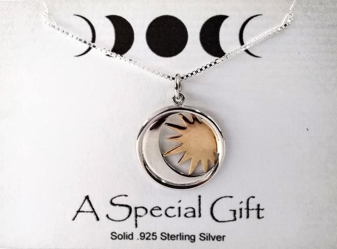 Moon and Sun Moon Necklace, Sterling Silver, Moon Necklace, Moon ...