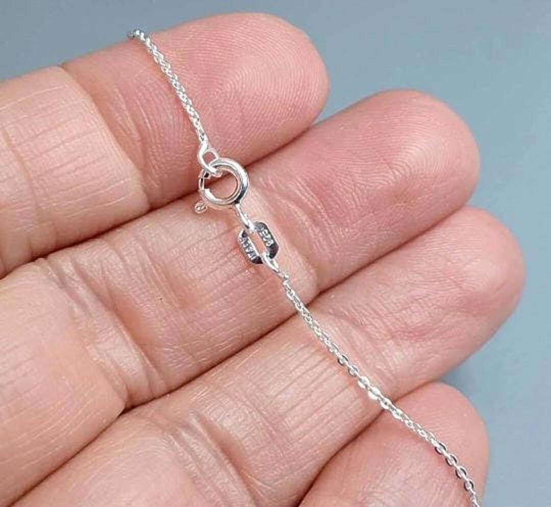 Sterling Silver Chain, Thin Cable Chain, Dainty Silver Chain, Sterling ...
