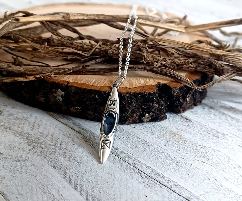 Minimalist Kayak Necklace Sterling Silver Kayak Charm - Etsy