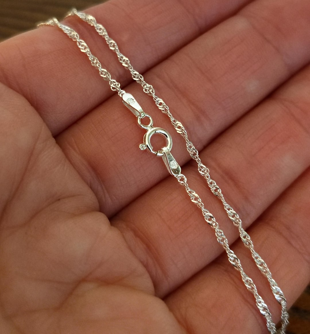 Shiny Sterling Silver Chain Necklace, Necklaces for Women, Singapore ...