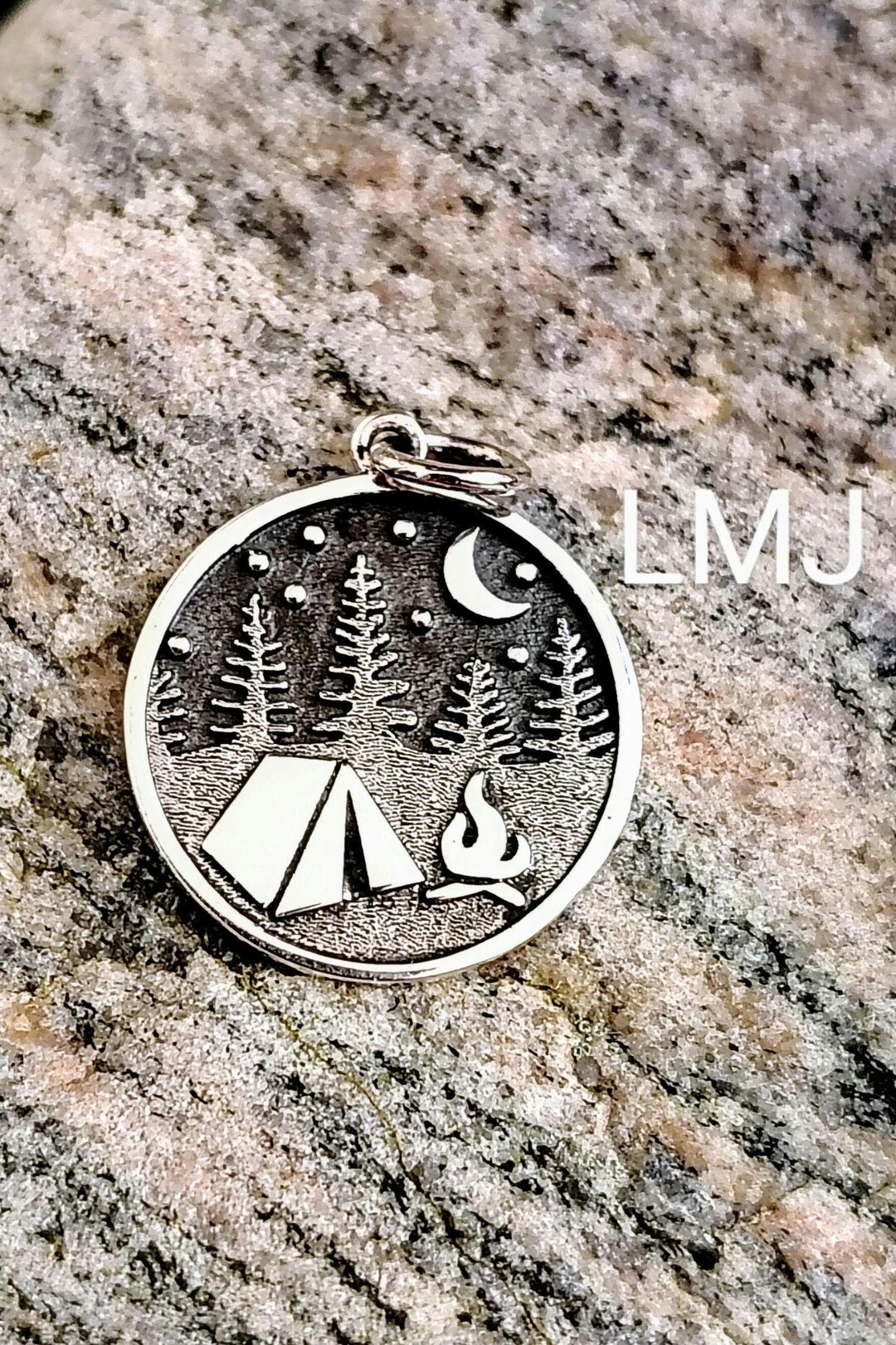 Tent Charm, Sterling Silver, Silver Tent Charm, Round Tent Charm, Tent ...