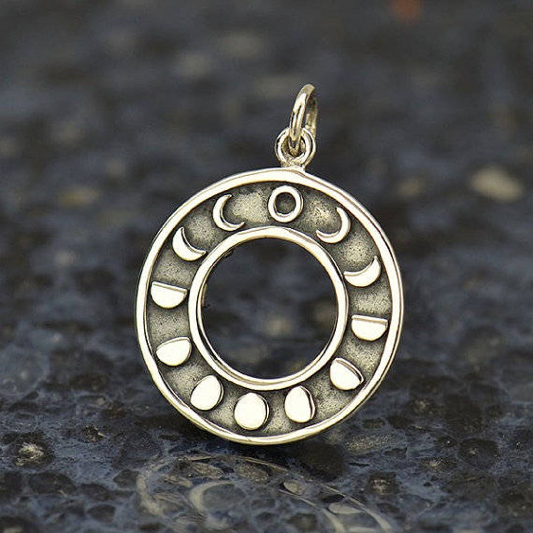 Moon Phase Pendant Sterling Silver, Moon Pendant, Moon Charm, Moon ...