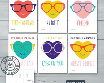 Sunglass Valentine I Only Have Eyes for You Children's - Etsy