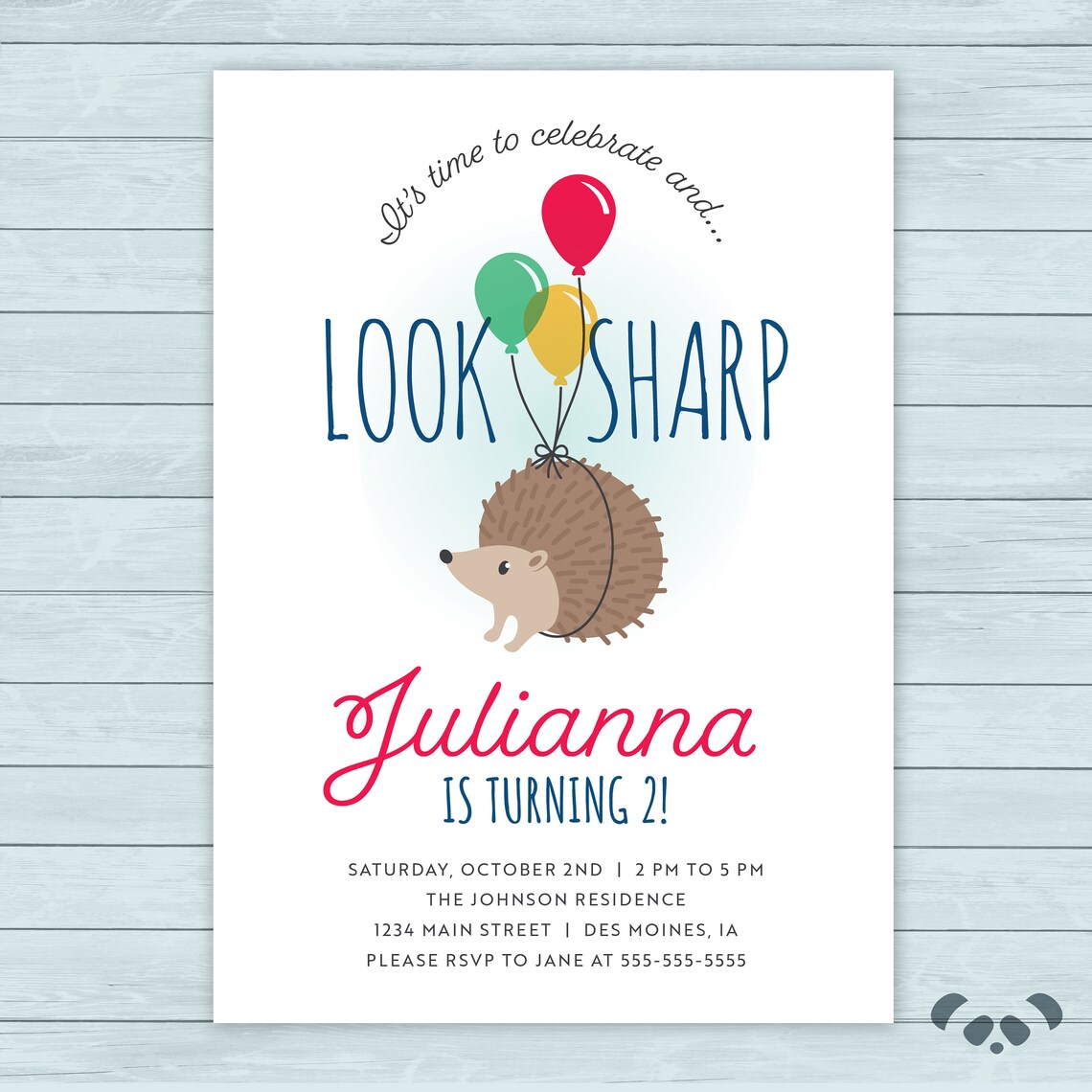 Hedgehog Birthday Party Invitation Hedgehog Invite | Etsy