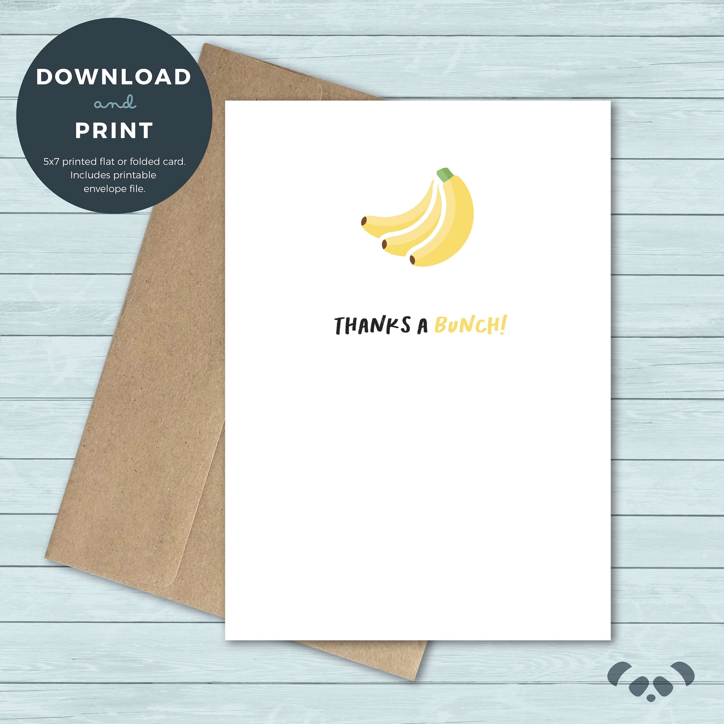 Printable Thank You Card Bananas Thanks a Bunch Thank You - Etsy UK
