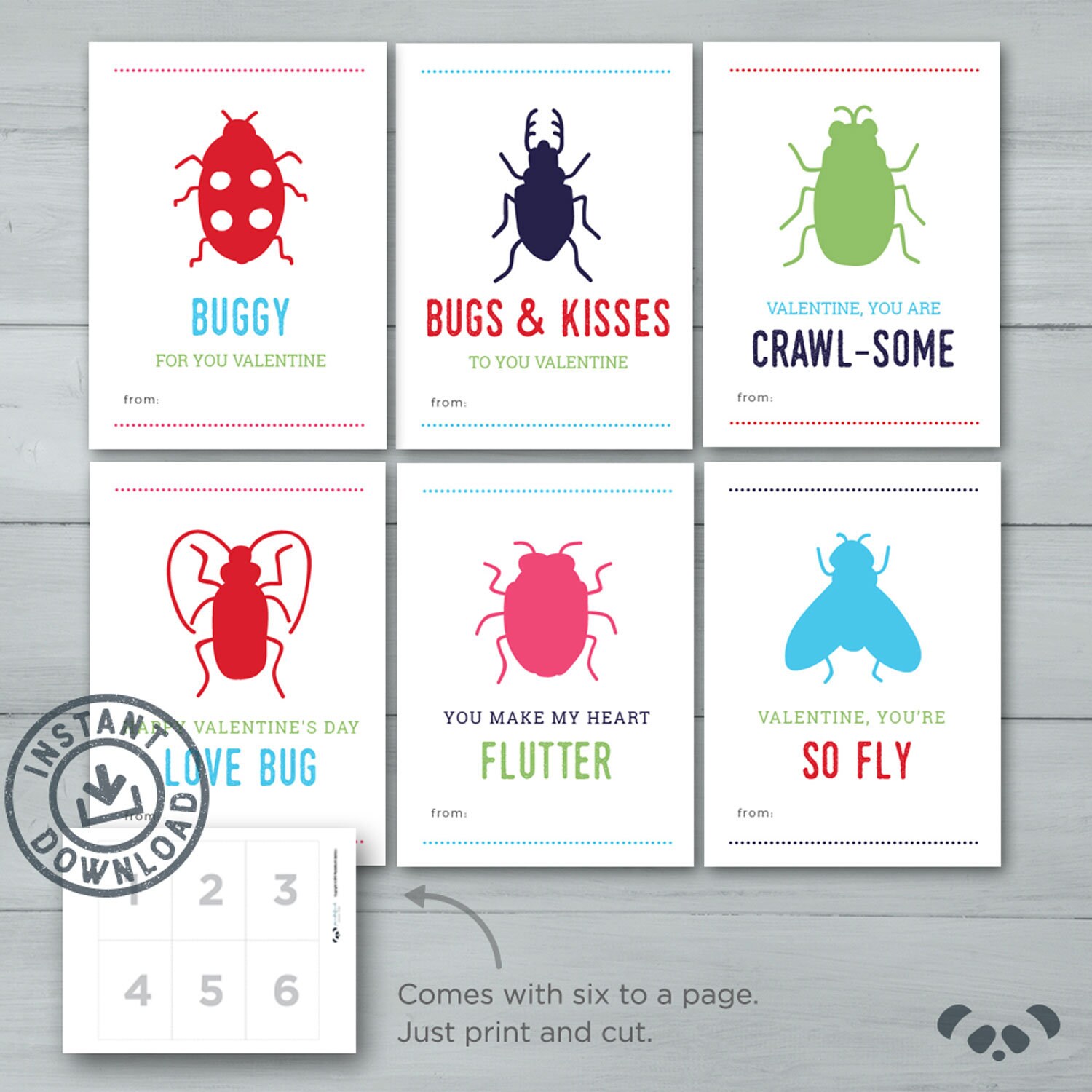 Kids Valentine cards Love Bug Valentines Bug Insect Kid | Etsy