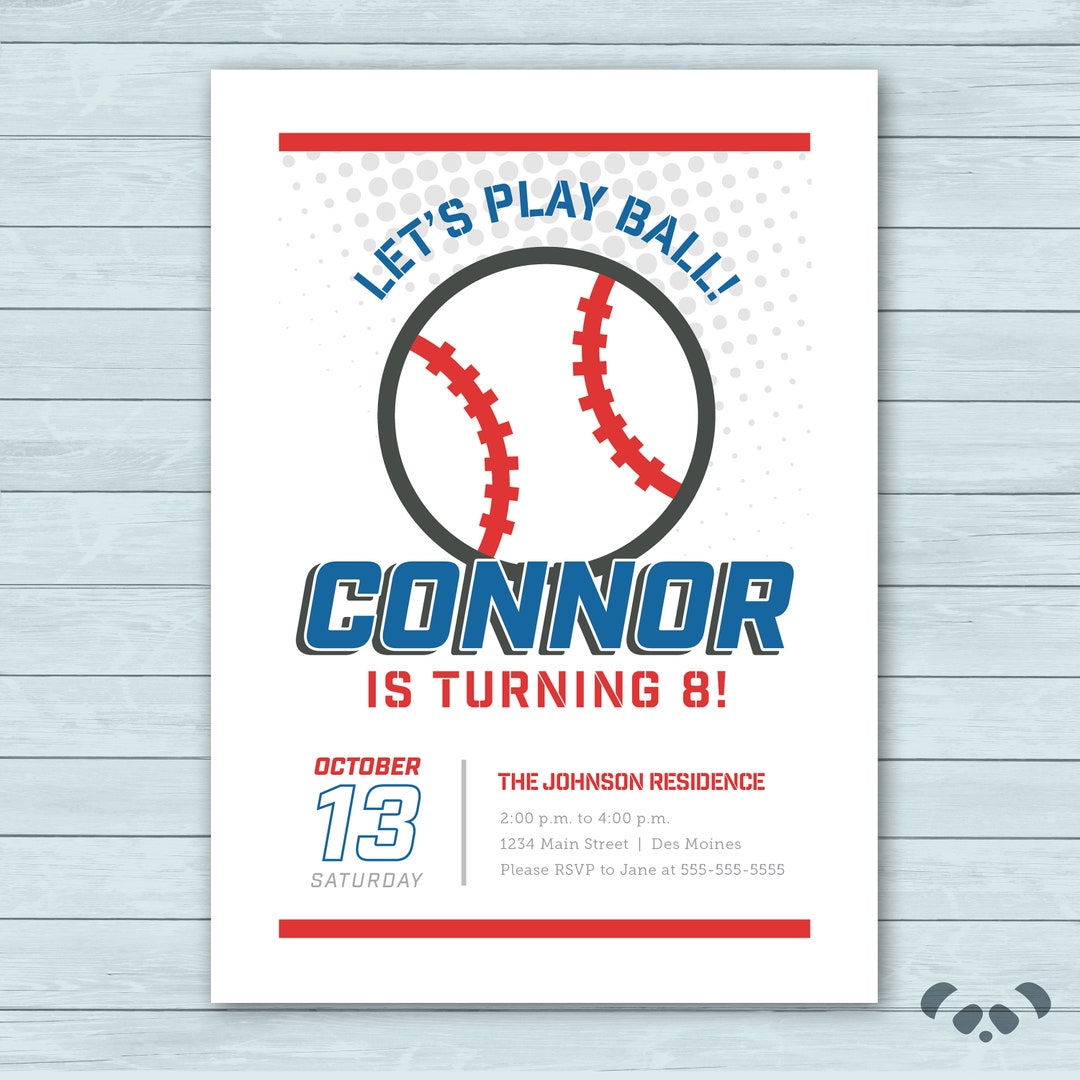 Baseball Birthday Party Invitation | Baseball Invite | Baseball ...