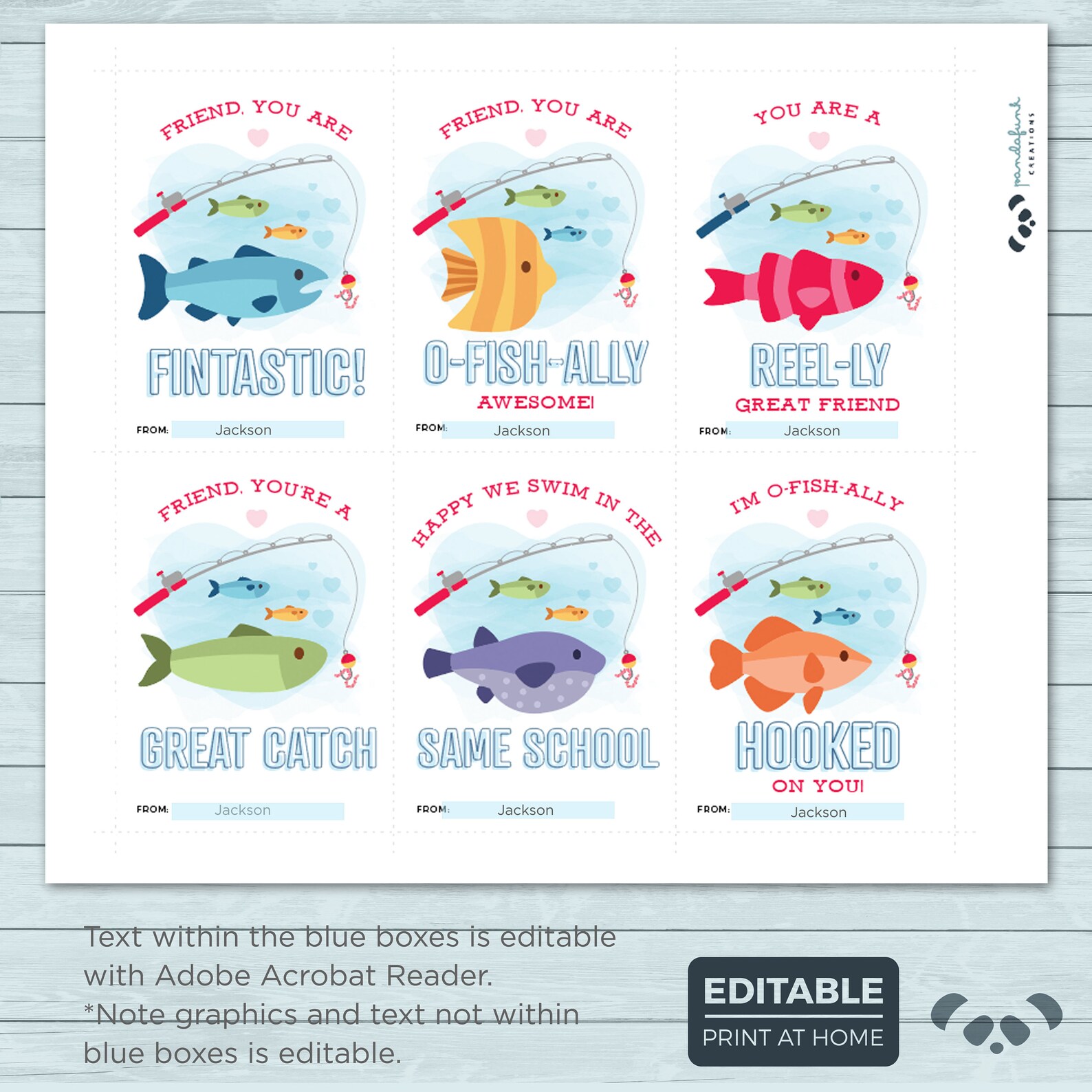 Kids Valentine Cards | Fish Fishing Valentines | Going Fishing, Fish ...