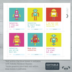 Kids Valentine Cards | Robot Valentines | Robot Computer Kid Valentine ...