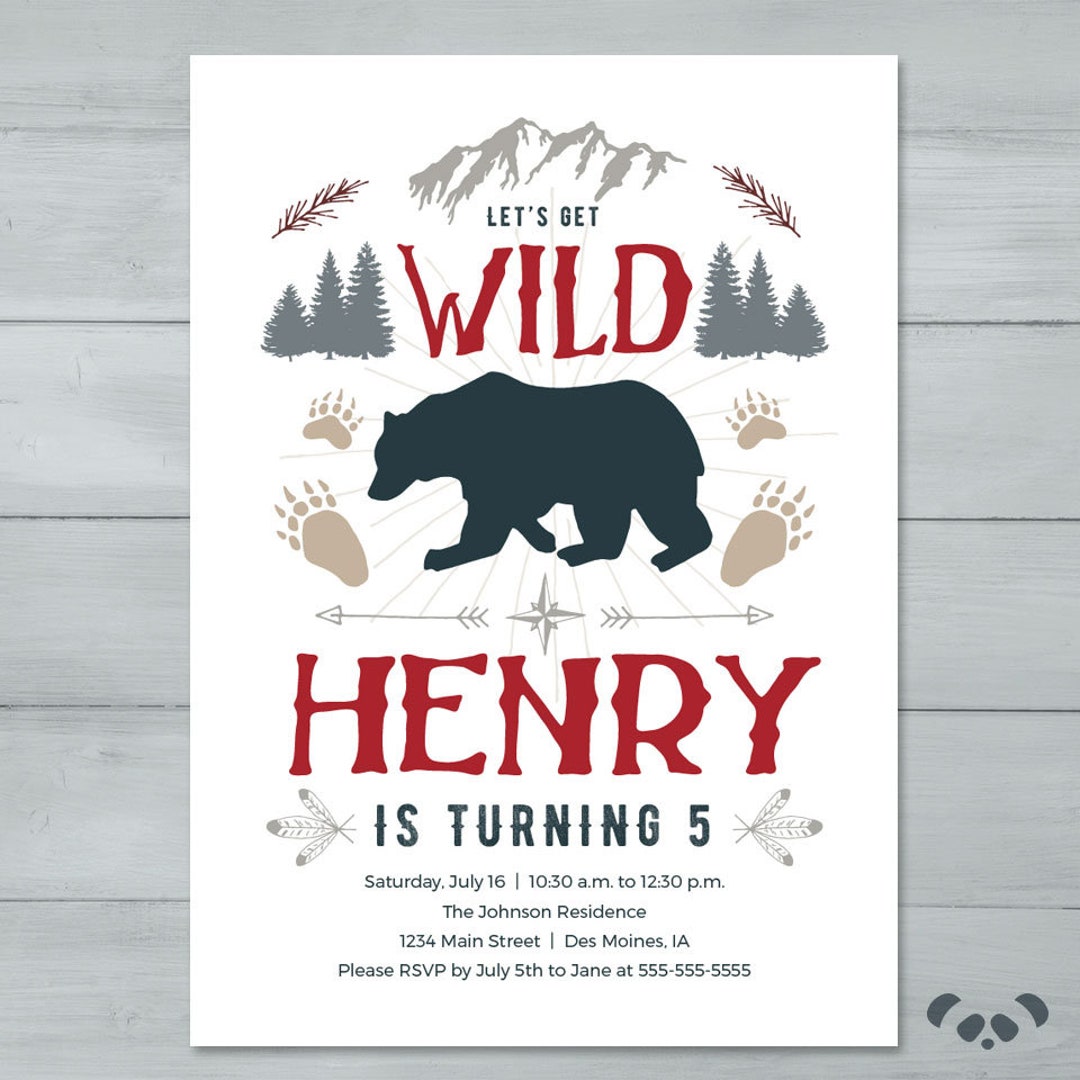 Wilderness Birthday Invitation | Let's Get Wild Invitation | Wild One ...