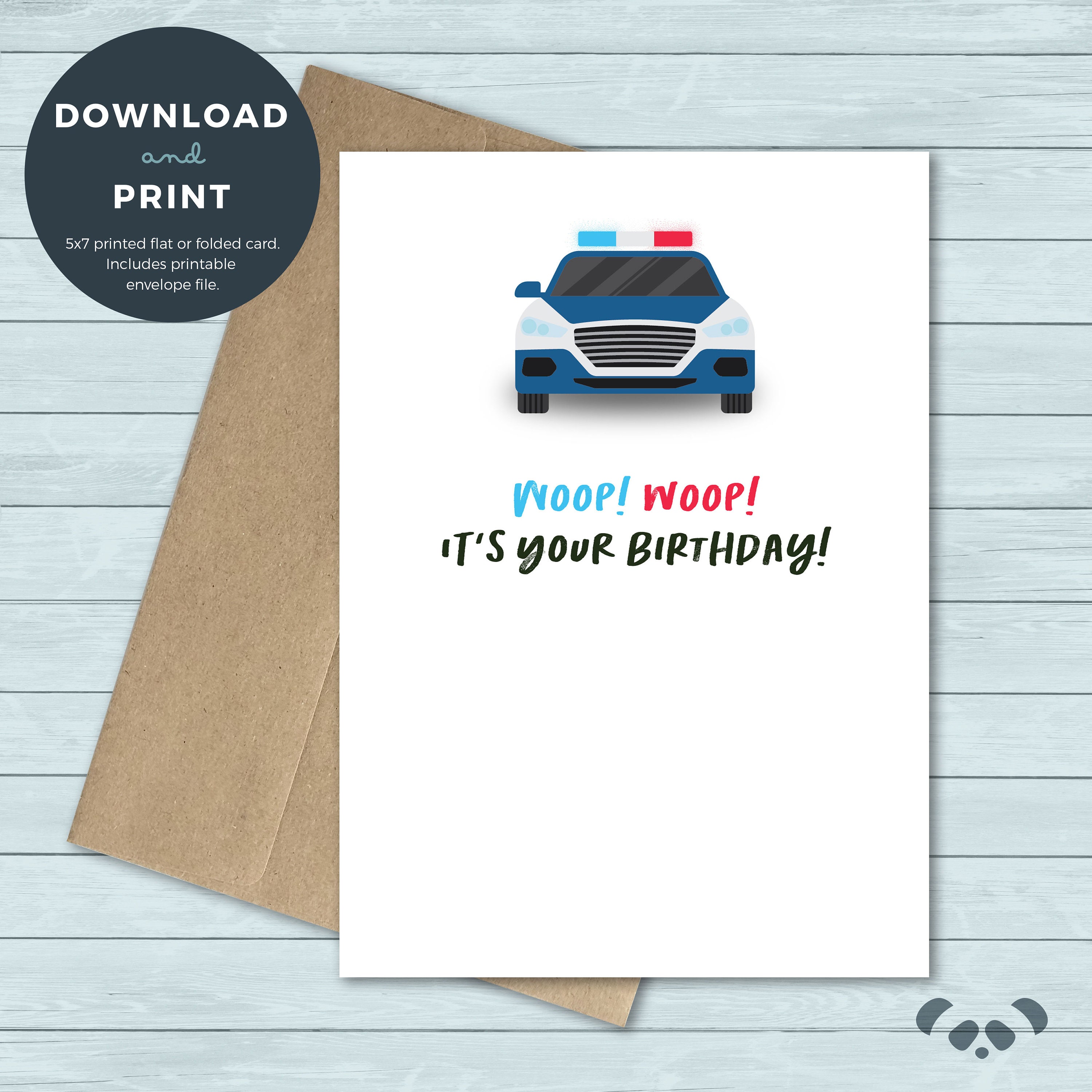 Printable Birthday Card | Police Car, Cop, Siren Birthday Card ...