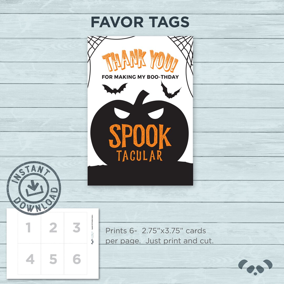 Halloween Printable Party Favor Tags | Instant Download Halloween Favor ...