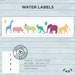 Party Animals Printable Water Labels Instant Download Party Animals ...