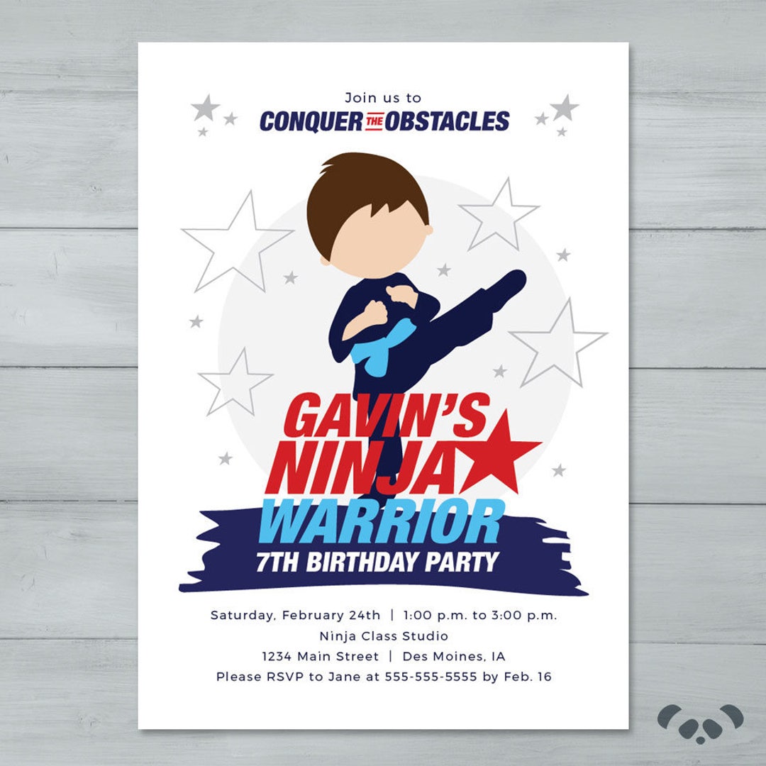 Boy Ninja Invitation | Ninja Warrior Invitation | American Ninja ...