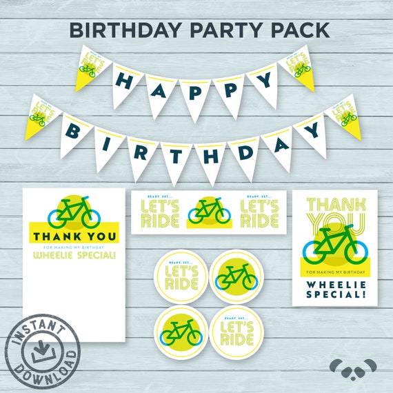 Printable Let's Ride Bicycle Birthday Party Pack Instant - Etsy