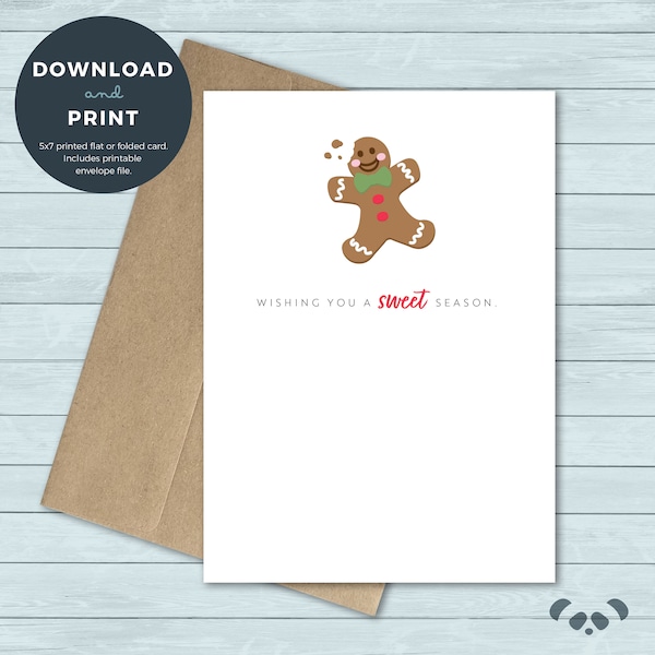 Gingerbread Greeting Card - Etsy