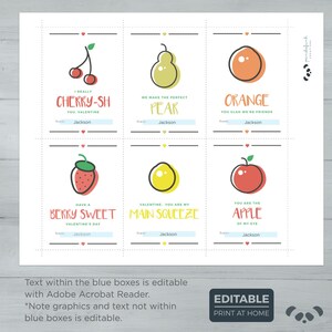 Kids Valentine Cards | Fruit Valentines | Lemon, Strawberry, Orange ...