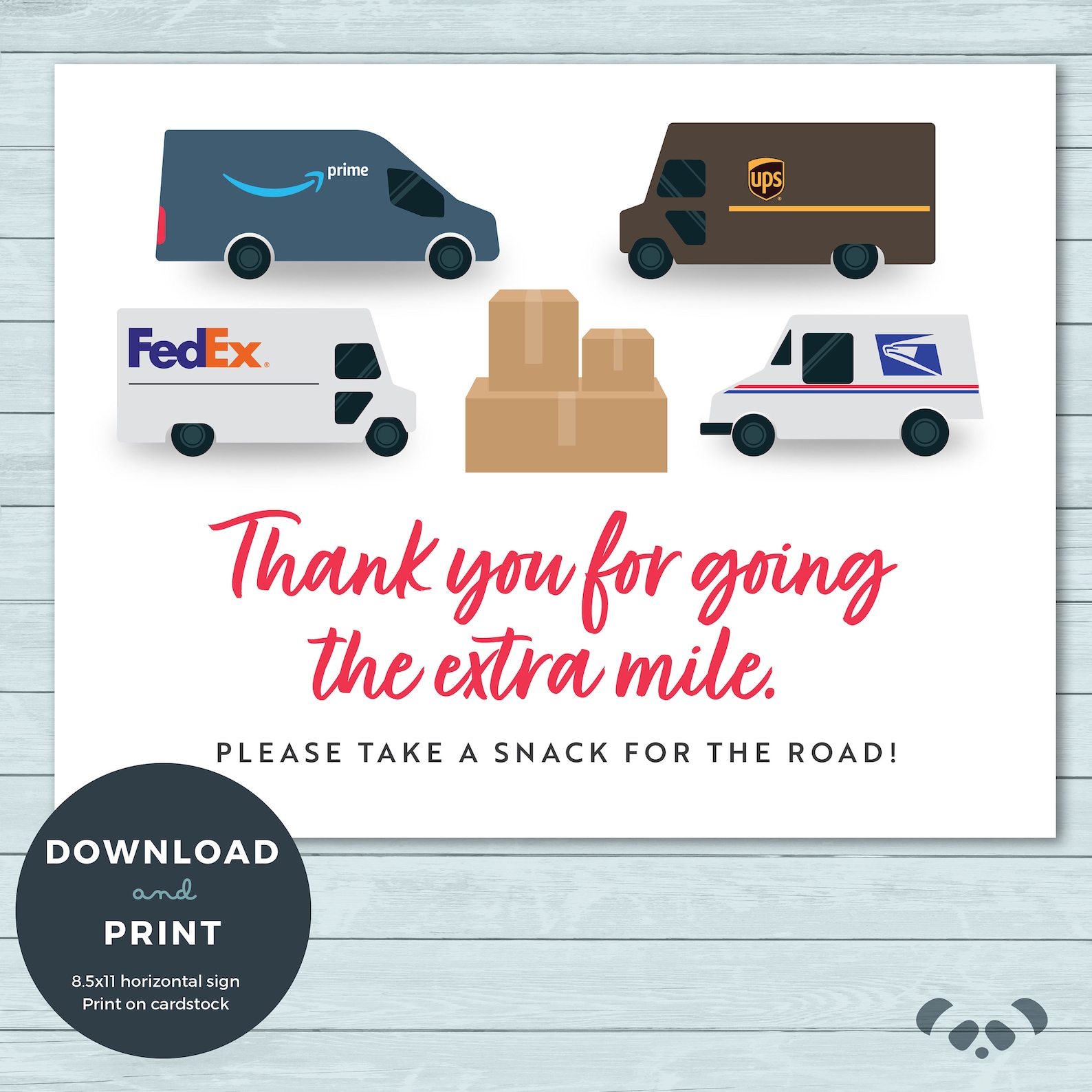 Printable Thank You Sign for Delivery Persons | Amazon Prime, Fedex ...