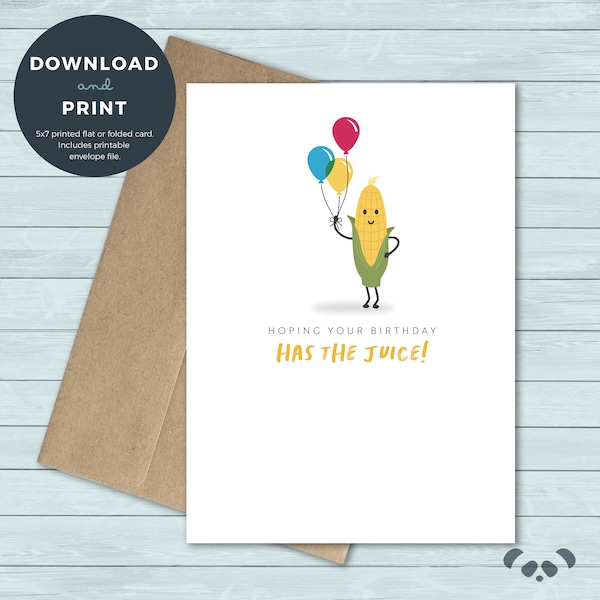 Corn on the Cob Birthday Card - Etsy