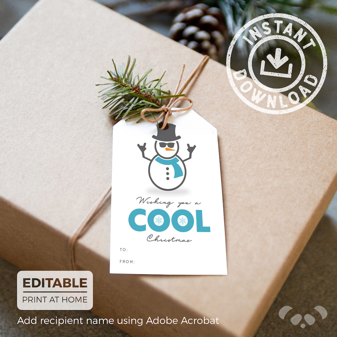 Printable Christmas Gift Tags | Snowman Cool Christmas Gift Tags ...