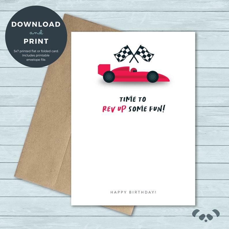 Printable Birthday Card | Race Car, Fast, Sports Car Birthday Card ...