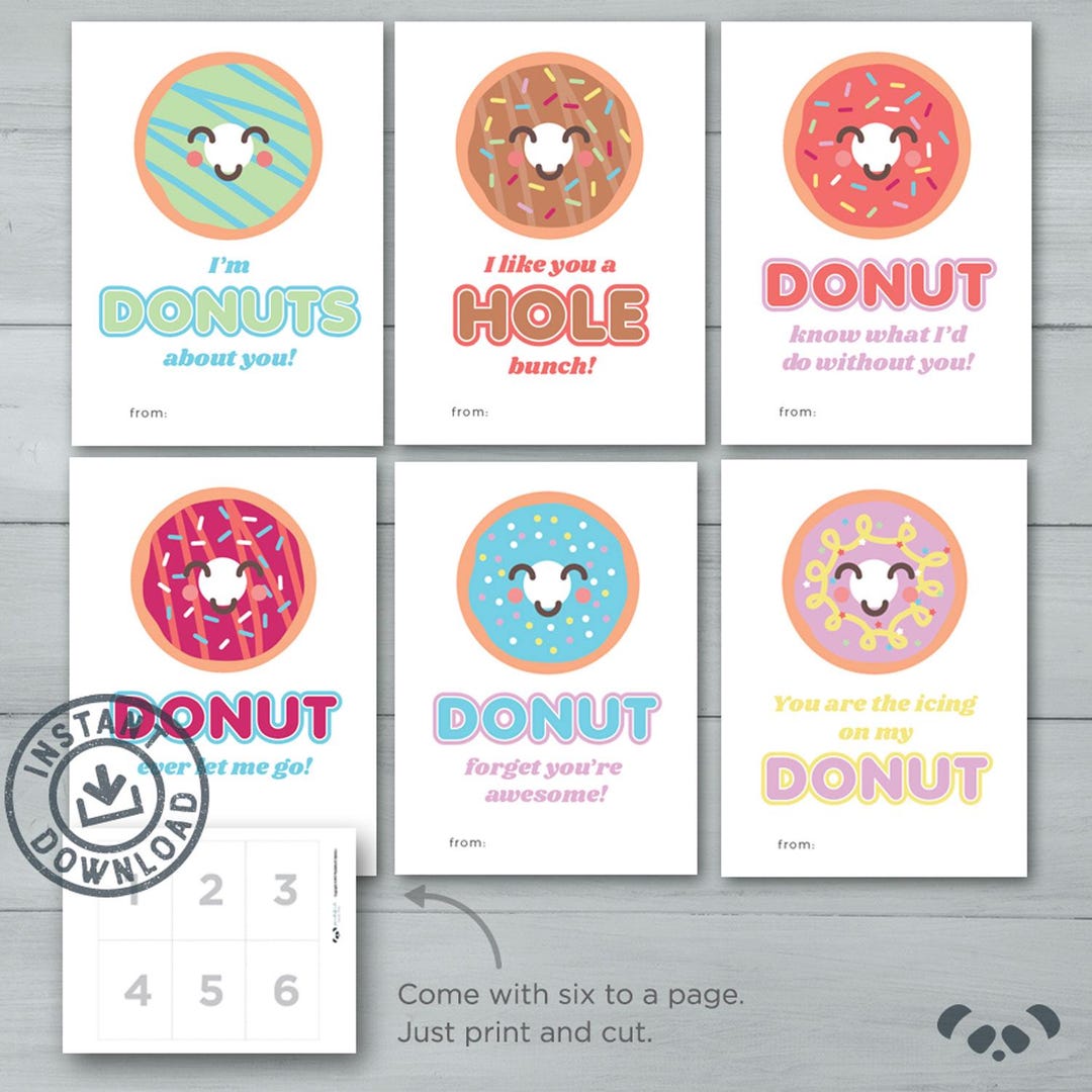 Kids Valentine Cards | Donut Valentines | Donut, Doughnut, Sprinkles ...