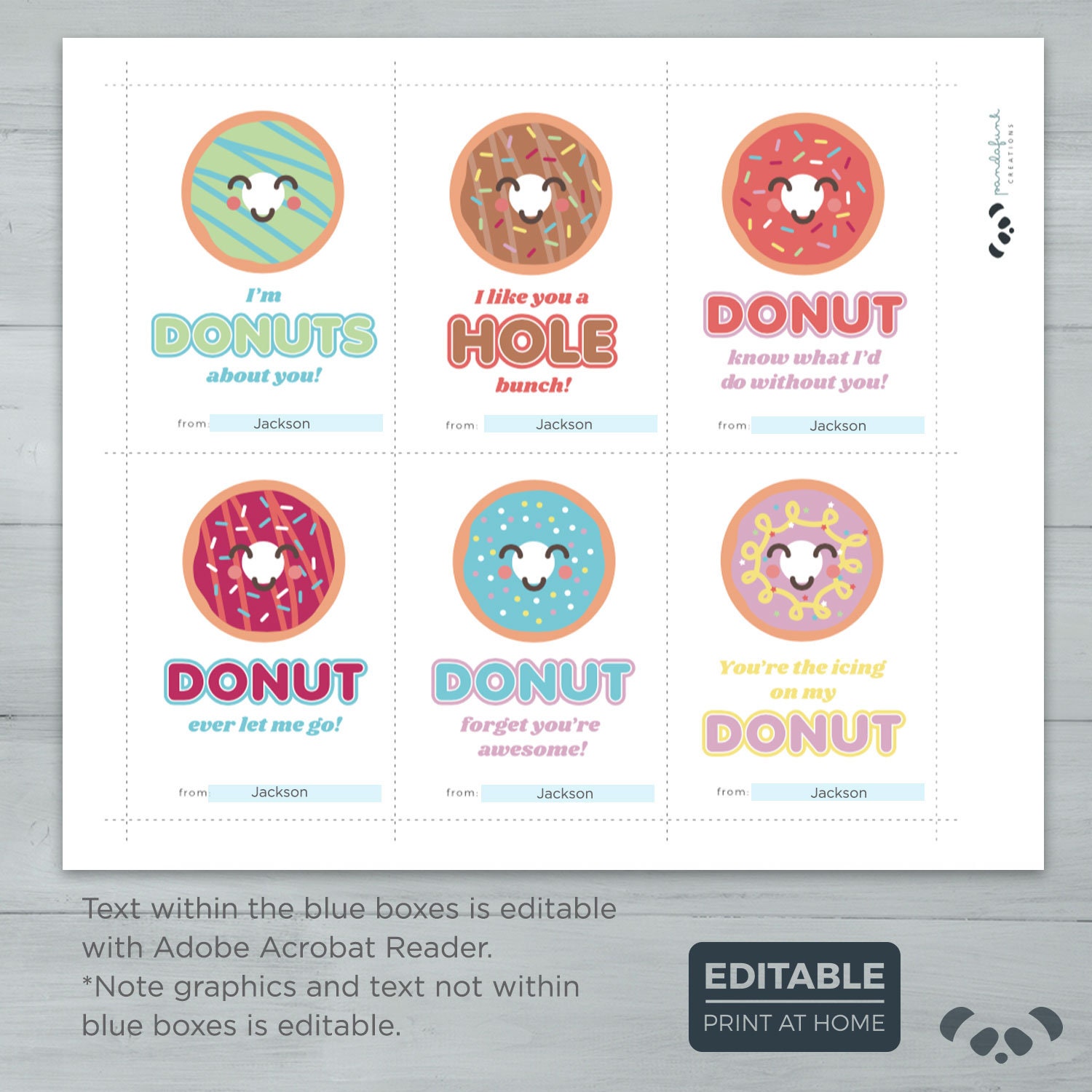 Kids Valentine Cards Donut Valentines Donut Doughnut - Etsy Canada