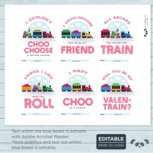 Kids Valentine Cards | Train Choo Choo Valentines | Train Classroom ...